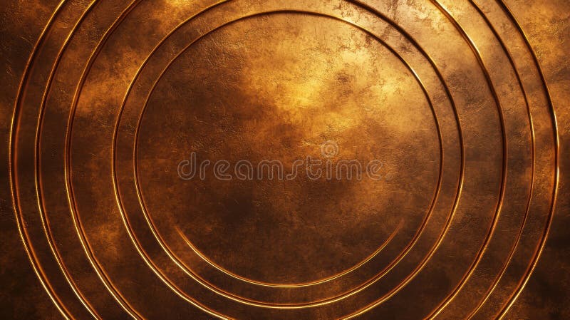 Concentric Golden Metal Rings Abstract Background Stock Illustration ...