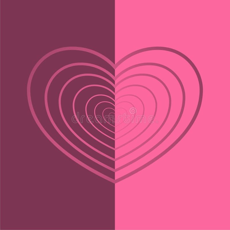 Concentric heart stock vector. Illustration of pink, packing - 7939279