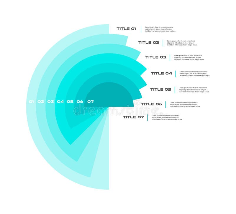 Concentric Infographics Diagram Step by Step in a Series of Circle ...