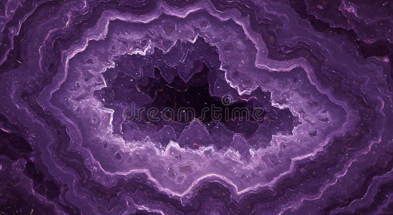 Concentric Layers of a Polished Purple Agate Geode are Shown. the ...