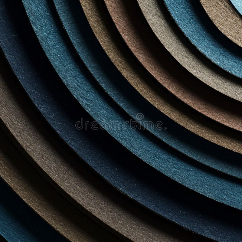 Concentric Layers of Textured Paper in Shades of Blue and Brown Create ...