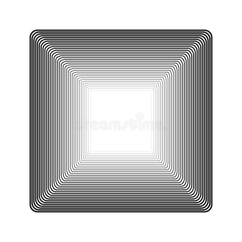 Concentric Lines with Different Width that Makes a Square Frame Stock Illustration ...