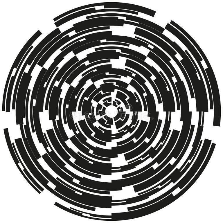 Concentric Maze Icon. Complex Radial Pattern. Tech Spiral Vector ...