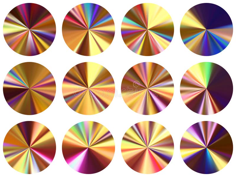Concentric Metallic Gradient Label Elements Stock Vector - Illustration ...
