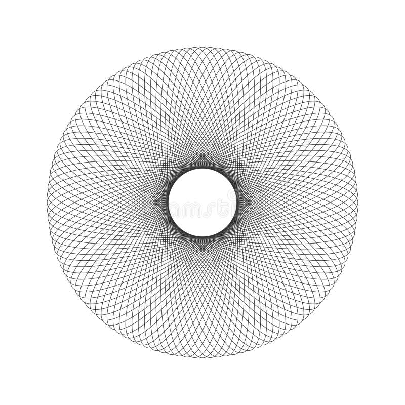 Concentric Ornament Texture. Harmonic Symmetric Wireframe Element ...