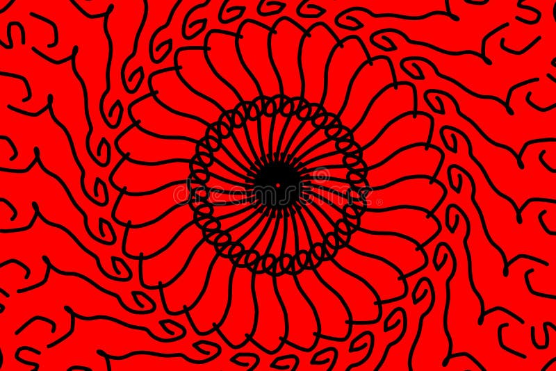 Concentric Pattern on Red Background Stock Illustration - Illustration ...