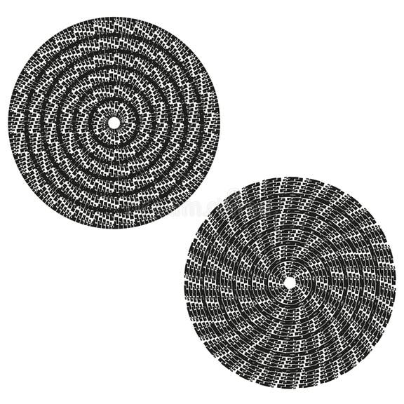 Concentric Pixel Discs. Spiral Mosaic Rings. Dynamic Circular Vector ...