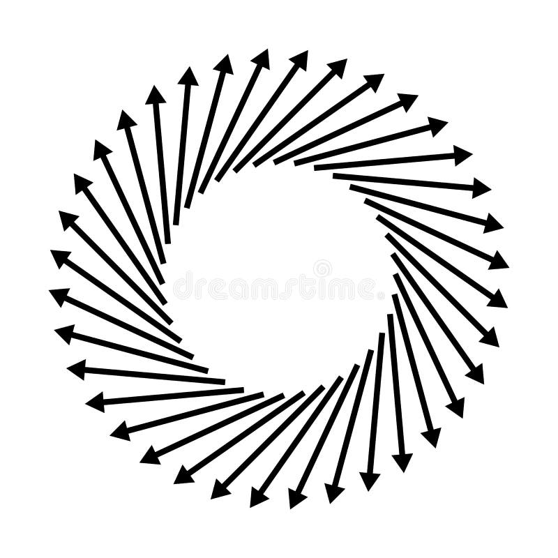 Concentric Radial Radiating Arrows Circular Arrow Element Stock