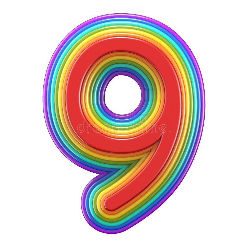 Number Nine Rainbow Stock Illustrations – 360 Number Nine Rainbow Stock ...