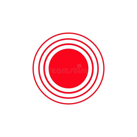 Concentric Red Circles Forming a Bold Geometric Pattern with Central ...