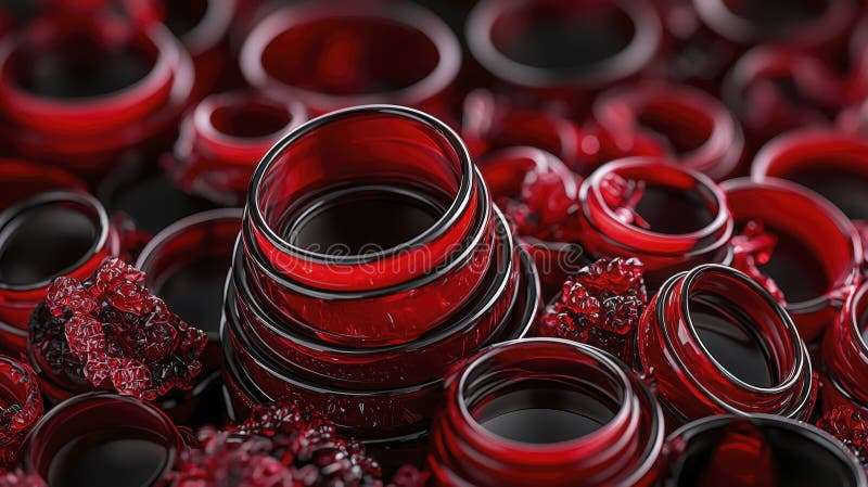 Concentric Red Rings Stacked Together Abstract Composition Studio ...