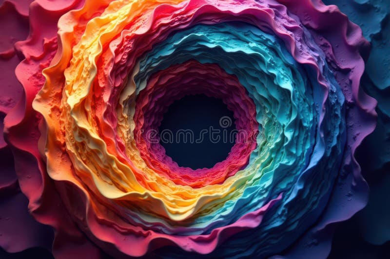 A Concentric Ring of Diverse Shades, Seamlessly Merging , Illustration ...