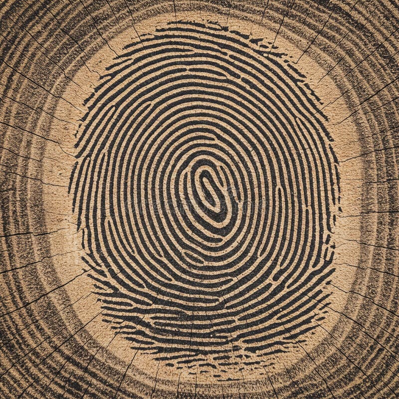 Concentric Rings Resembling a Fingerprint Pattern, Set on a Textured ...