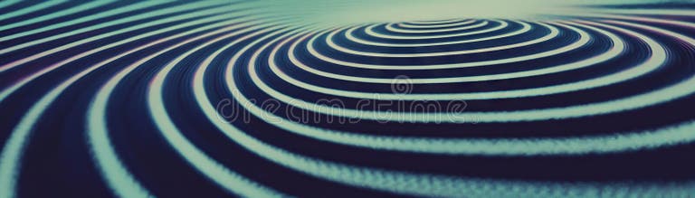 Concentric Rings Seen from Above with Halftone Texture and Fading Dot ...