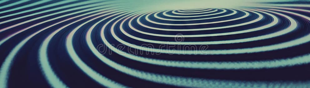 Concentric Rings Seen from Above with Halftone Texture and Fading Dot ...