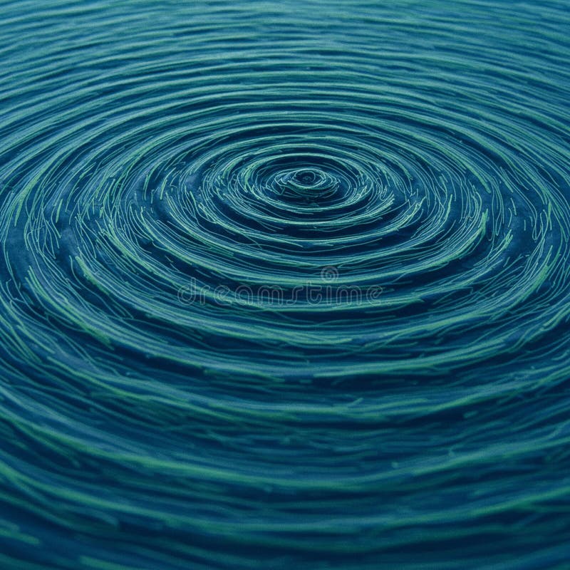 Concentric Ripples Expand Outward in a Circular Pattern on a Deep Blue ...