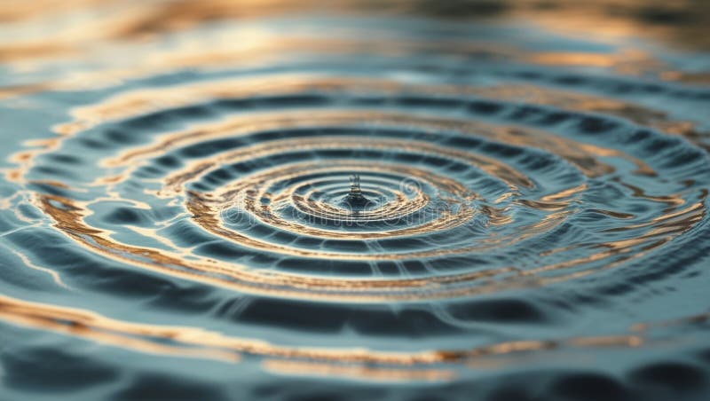 Concentric Ripples Spreading on Serene Water Surface Stock Image ...