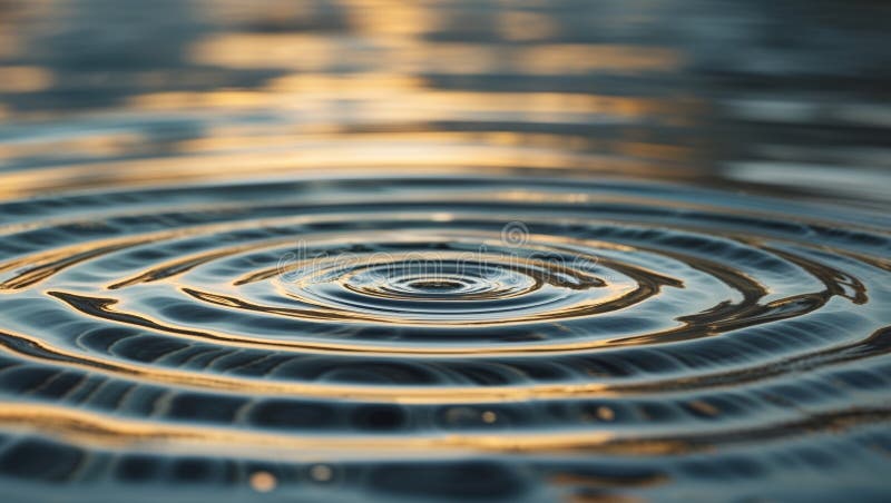 Concentric Ripples Spreading on Serene Water Surface. Stock Photo ...