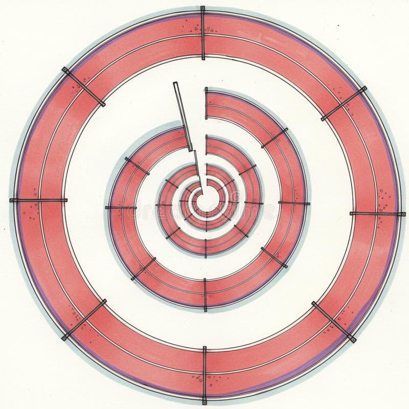 Concentric Spiral Design Featuring Alternating Curved Pathways in ...