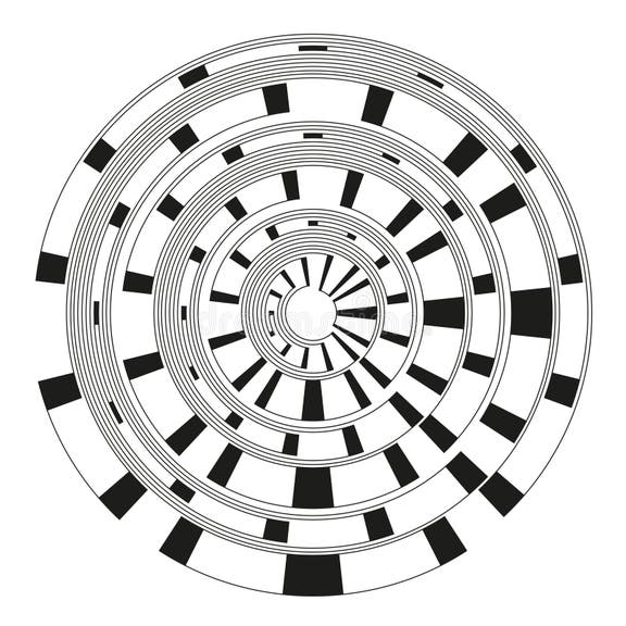 Concentric Spiral Design. Radial Block Pattern. Geometric Circle Array ...