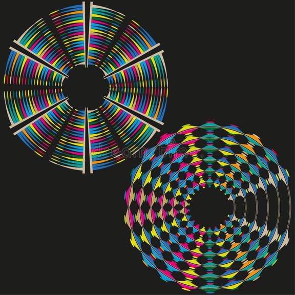 Concentric Spiral Discs. Abstract Optical Illusion. Rotating Circular ...