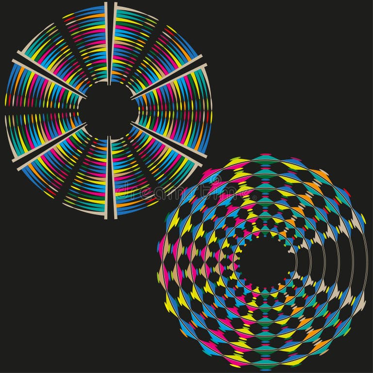 Concentric Spiral Discs. Abstract Optical Illusion. Rotating Circular ...