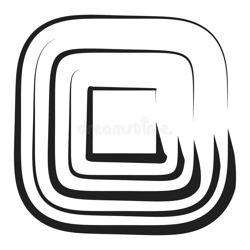 Concentric Square Element. Square with Drawn Lines Vector Illustration ...