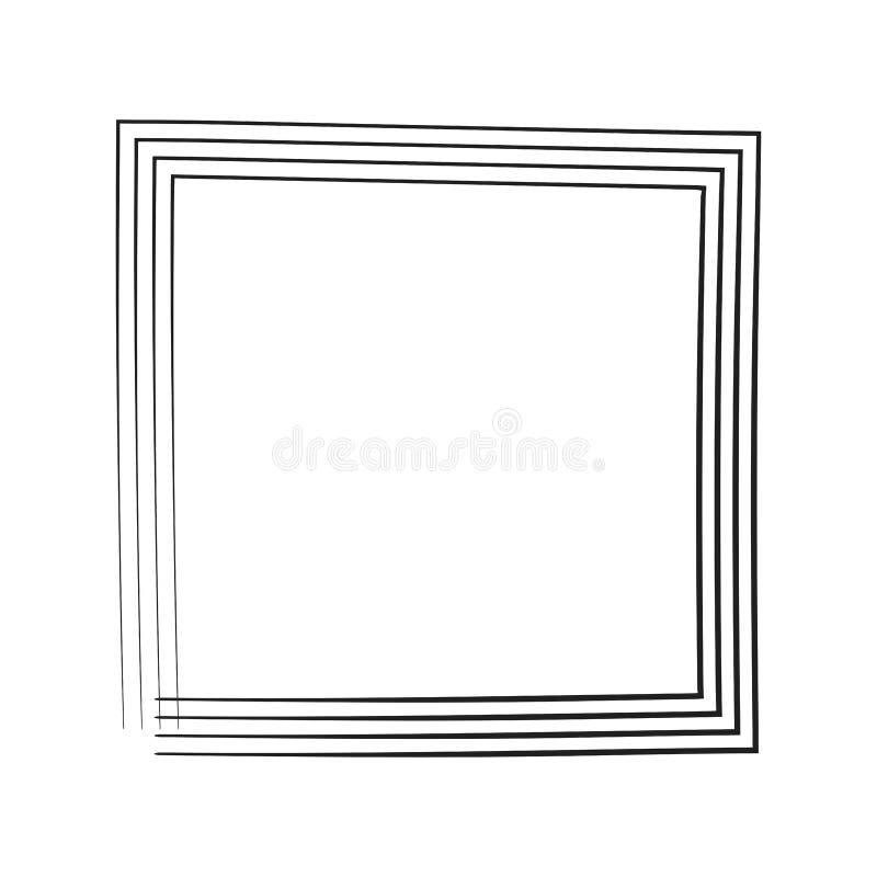 Concentric Square Element. Square with Drawn Lines Vector Illustration ...