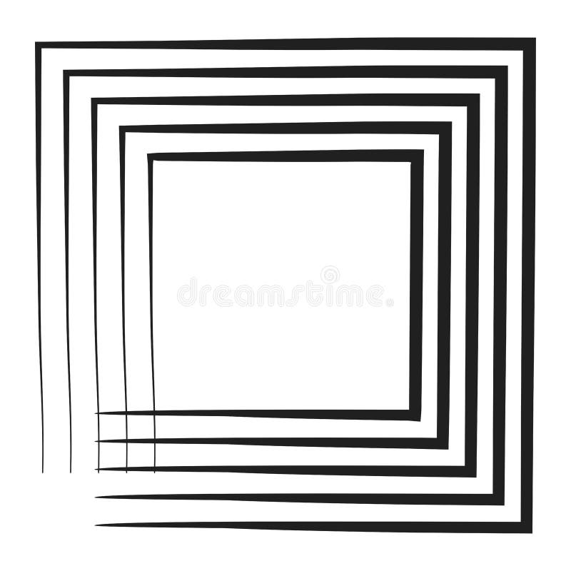 Concentric Square Element. Square with Drawn Lines Vector Illustration ...