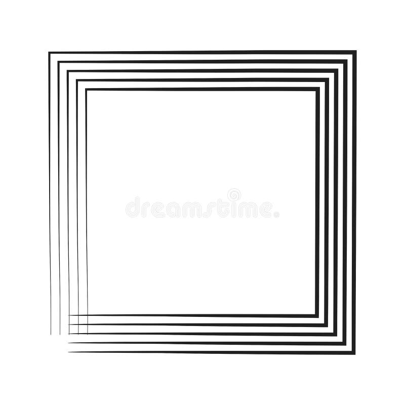 Concentric Square Element. Square with Drawn Lines Vector Illustration ...