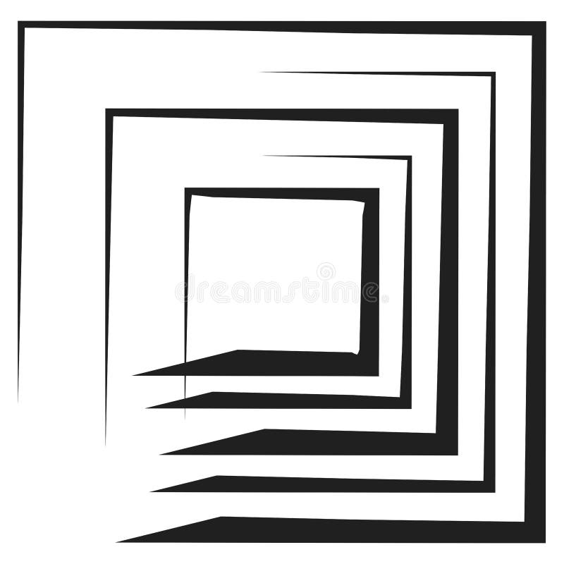 Concentric Square Element. Square with Drawn Lines Vector Illustration ...