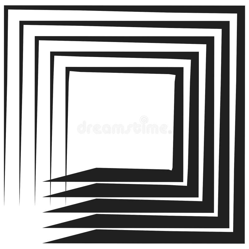 Concentric Square Element. Square with Drawn Lines Vector Illustration ...