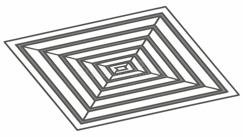 Concentric Square Labyrinth Pattern, Complex Pathway Design, Vector ...