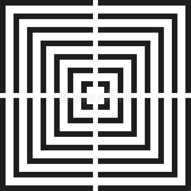 Concentric Square Maze. Geometric Vector Pattern. Optical Illusion ...