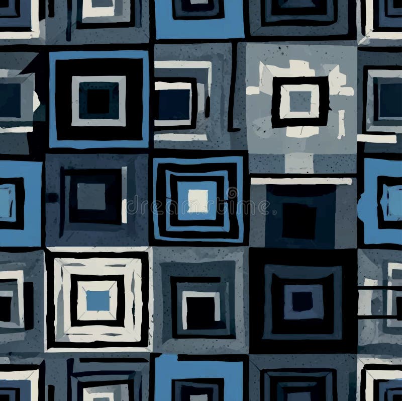 Concentric Squares in Blue Tones Stock Vector - Illustration of ...