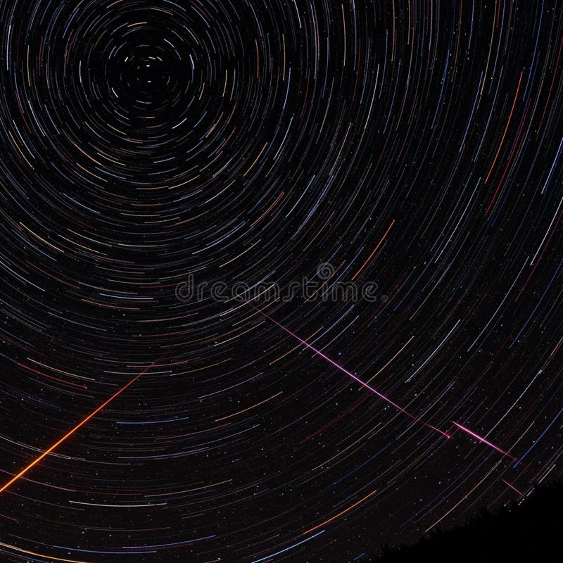 Concentric Star Trails Create Circular Patterns Against a Dark Night ...