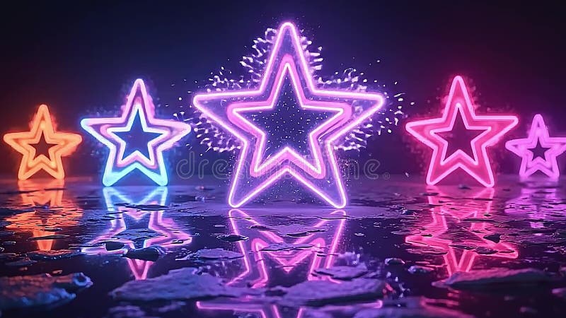 Concentric Starburst Glow Shapes Animate Dynamically, Generative AI Stock Footage - Video of ...