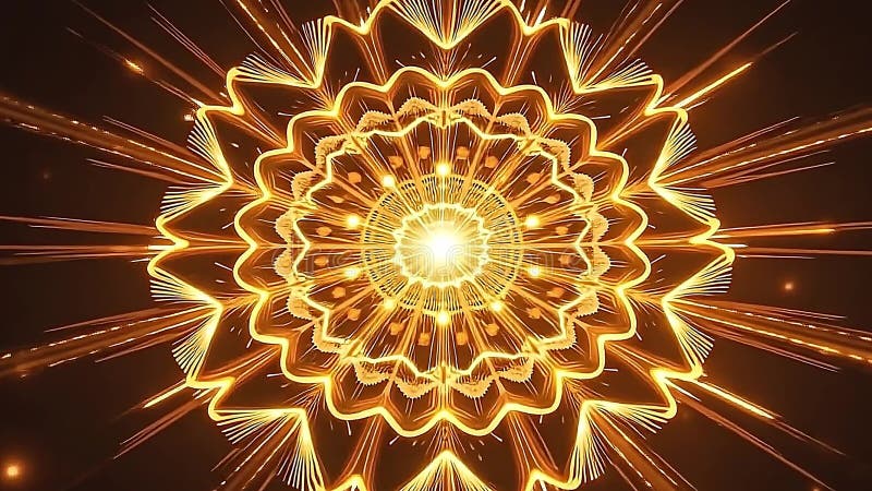 The Concentric Starburst Shapes Glow Intensely, Sending Generative AI Stock Video - Video of ...