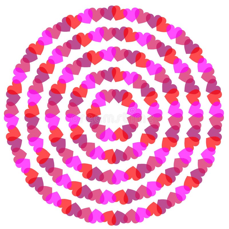 Concentric Valentine Heart Circle Frames Stock Illustration ...