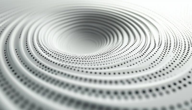 Concentric Vortex Circles in Dynamic Abstract Black Spiral with White Round Dotted Frames on ...