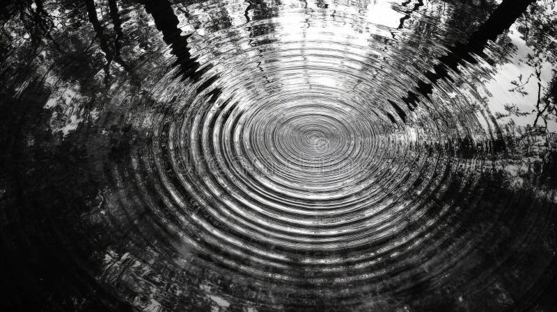 Concentric Water Ripples in Monochrome Stock Illustration ...