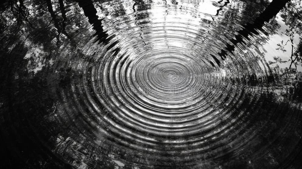 Concentric Water Ripples in Monochrome Stock Illustration ...