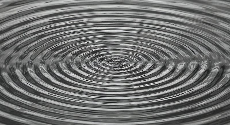 Concentric Water Ripples in Monochrome, Creating Circular Patterns and ...