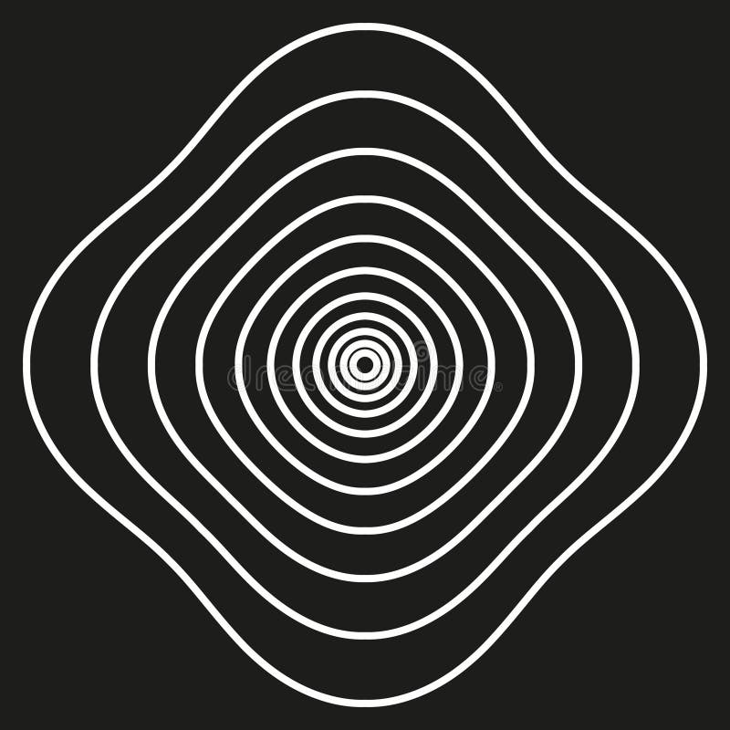 Concentric Wave Illustration. Rippled Optical Pattern. Dynamic Round ...