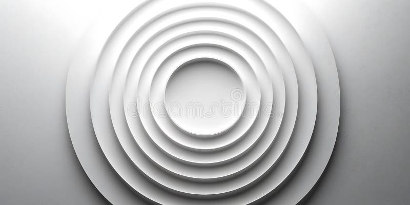 Concentric White Circles Abstract Design Minimalist Geometric Pattern ...