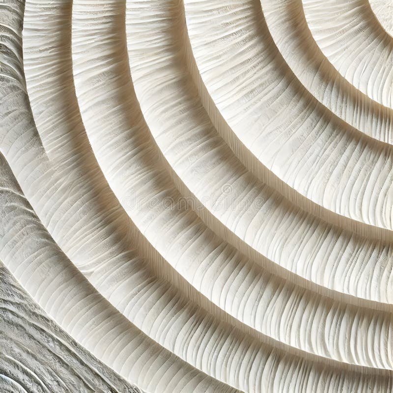 Concentric White Circles with Textured Surfaces Create a Subtle, Three ...