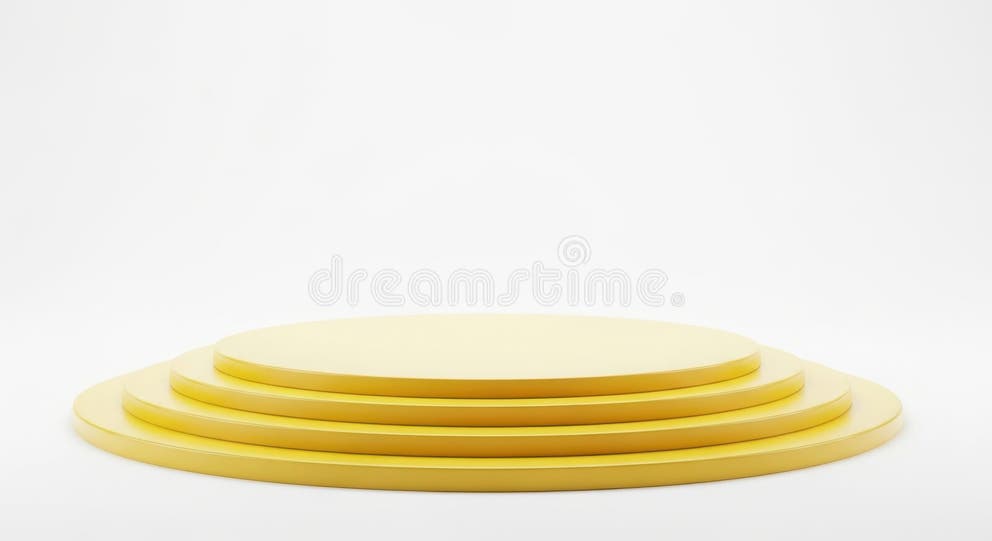 Concentric Yellow Circular Platforms on a White Background Stock ...