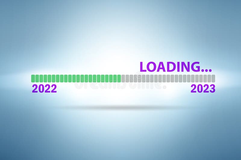 Concepf of the Year 2023 Loading with Progress Bar Stock Illustration ...