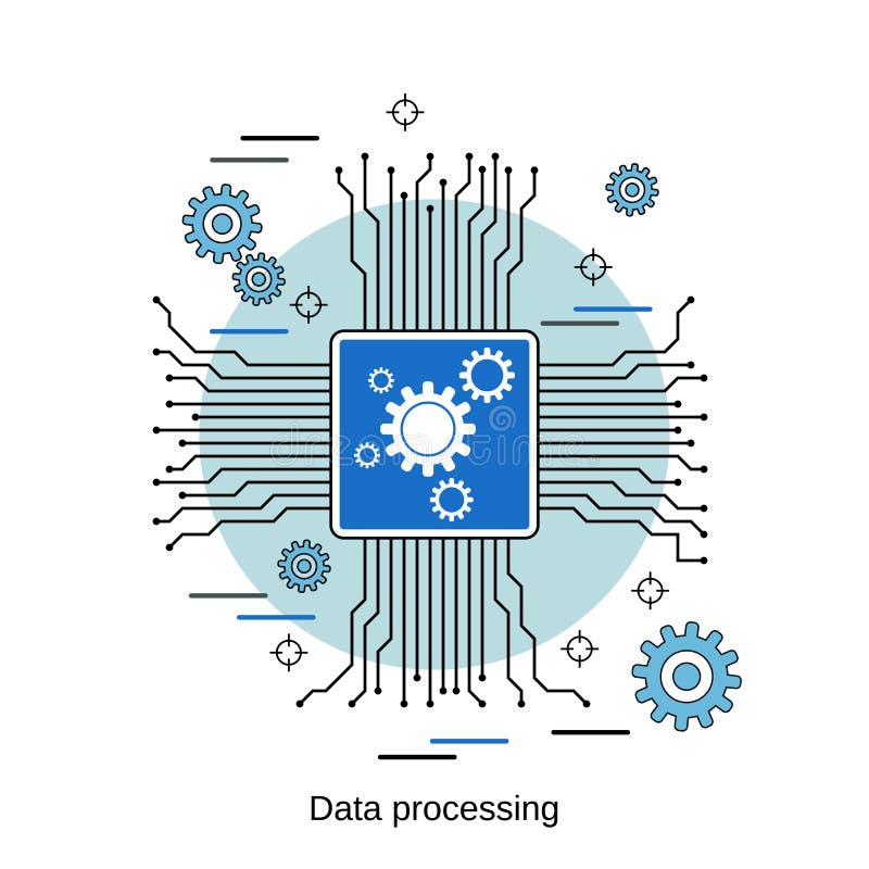 Data Processing, Information Computing Vector Concept Stock Vector ...