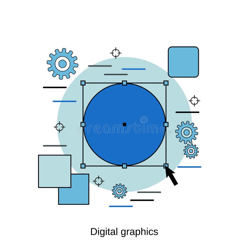 Digital Graphics, Computer Art, Creative Design Vector Concept Stock ...